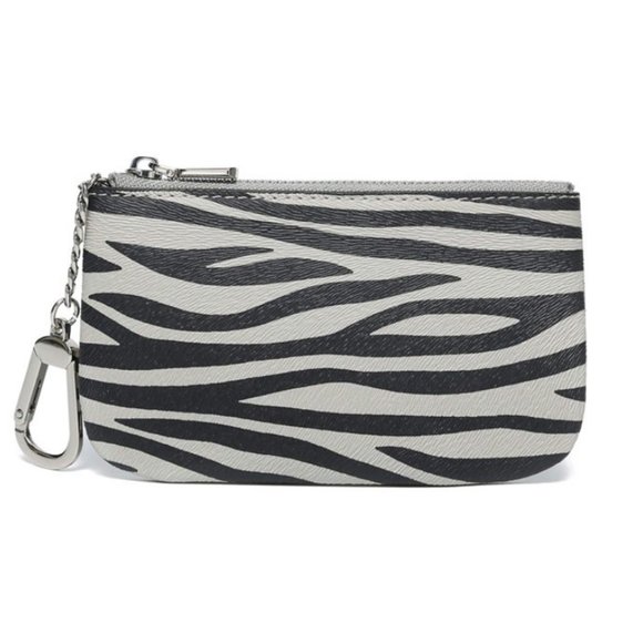 Daisy Rose | Bags | New Daisy Rose Grey Zebra Coin Purse Vegan Leather ...